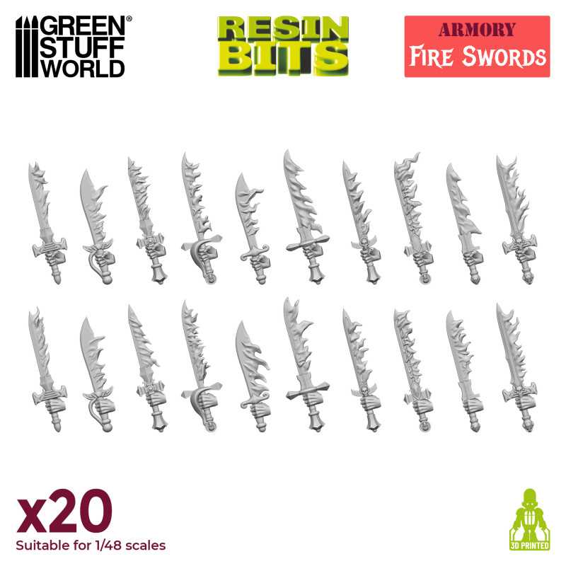 3D printed set - Fire Swords (Green Stuff World) – Snydepels